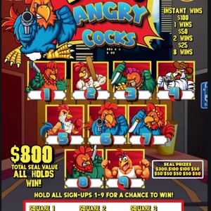 Angry Cocks All Holds Win Holder Ticket for Amusement Use Only - Etsy
