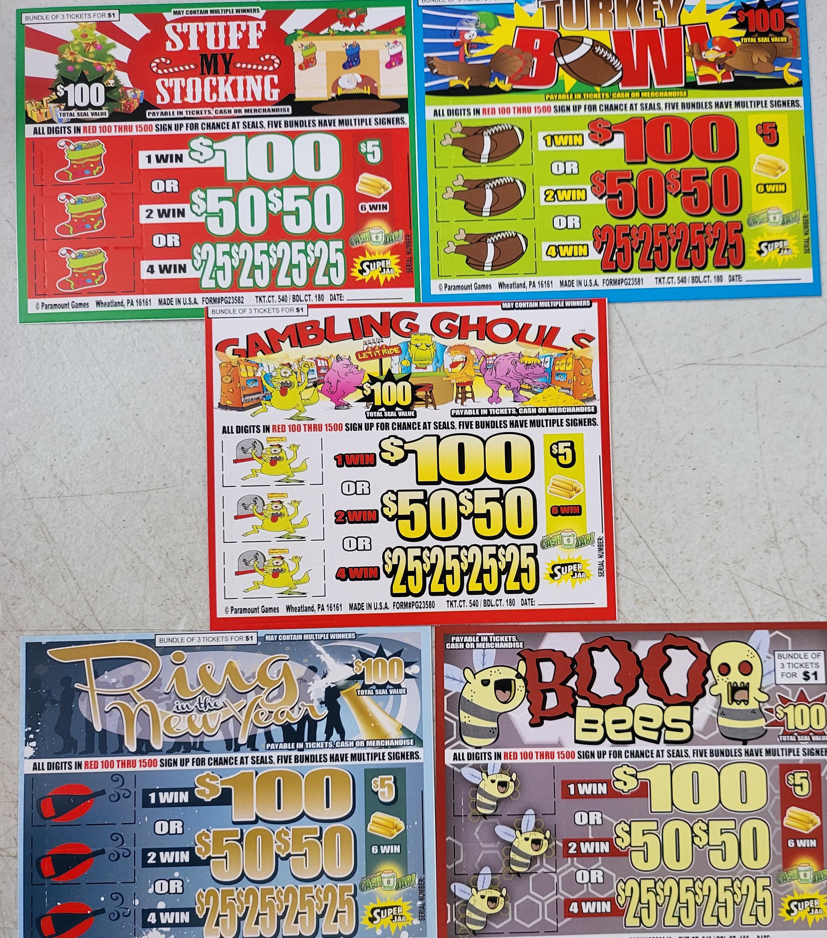 5 Bag Super Wide Jar Flash Bag Bundle for Amusement Use Only Titles ...