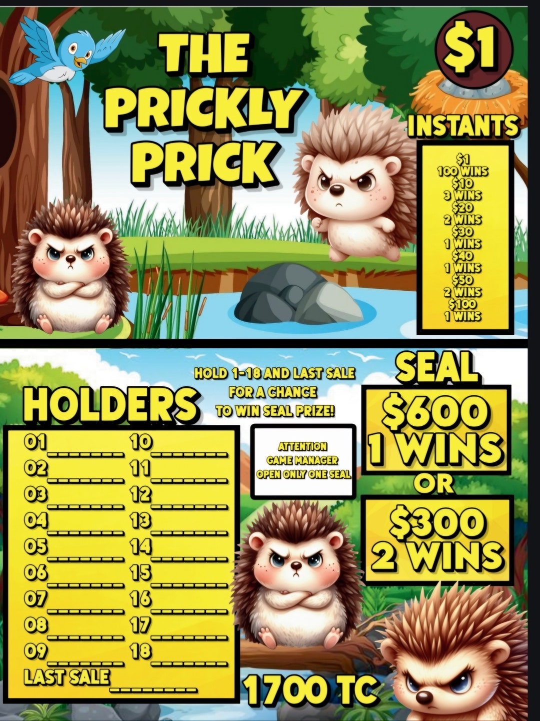 The Prickly Prick Holder Ticket for Amusement Use Only - Etsy Canada