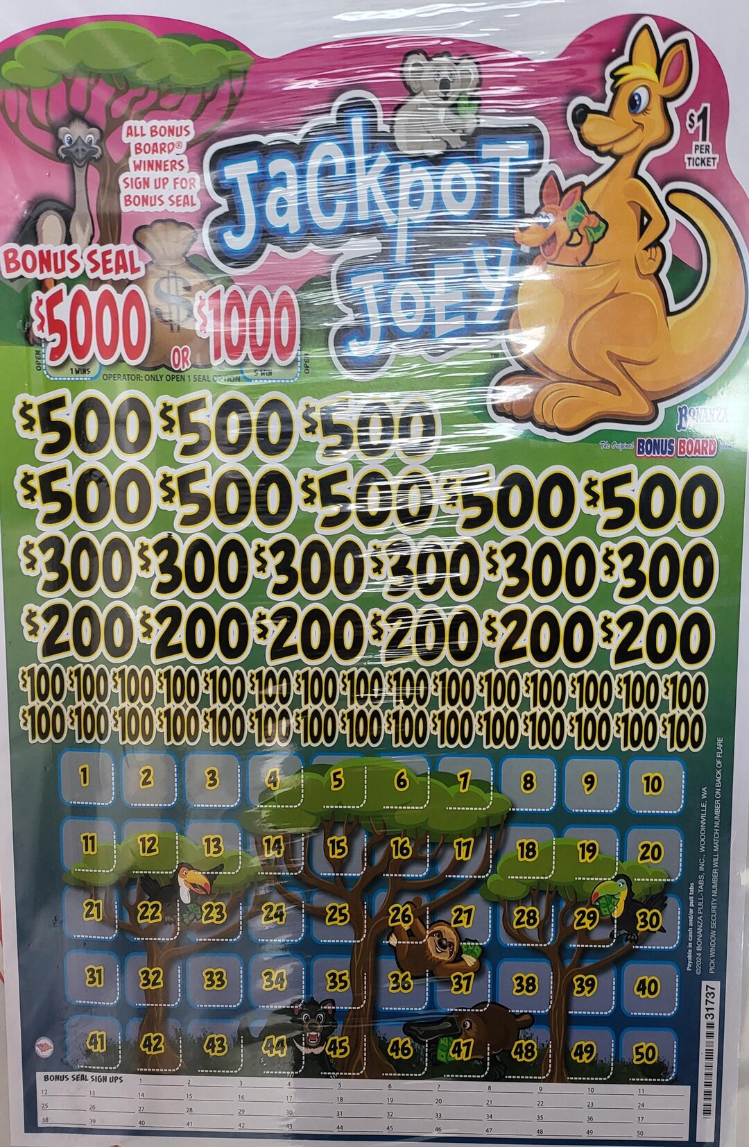 Jackpot Joey Bonus Seal 50 Window Mini Subset Cash-board for Amusement ...