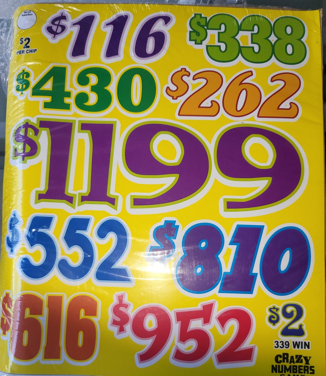 Crazy Numbers Chips Game for Amusement Use Only - Etsy