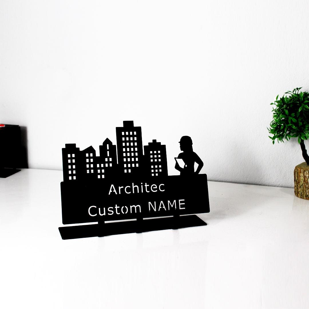 Architect Desktop Nameplate - Personalized Metal Table Nameplate ...