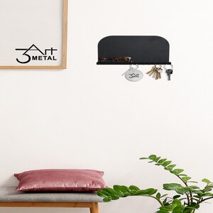Modern Metal Wall Shelf: Entryway Key Holder & Coat Rack - Etsy