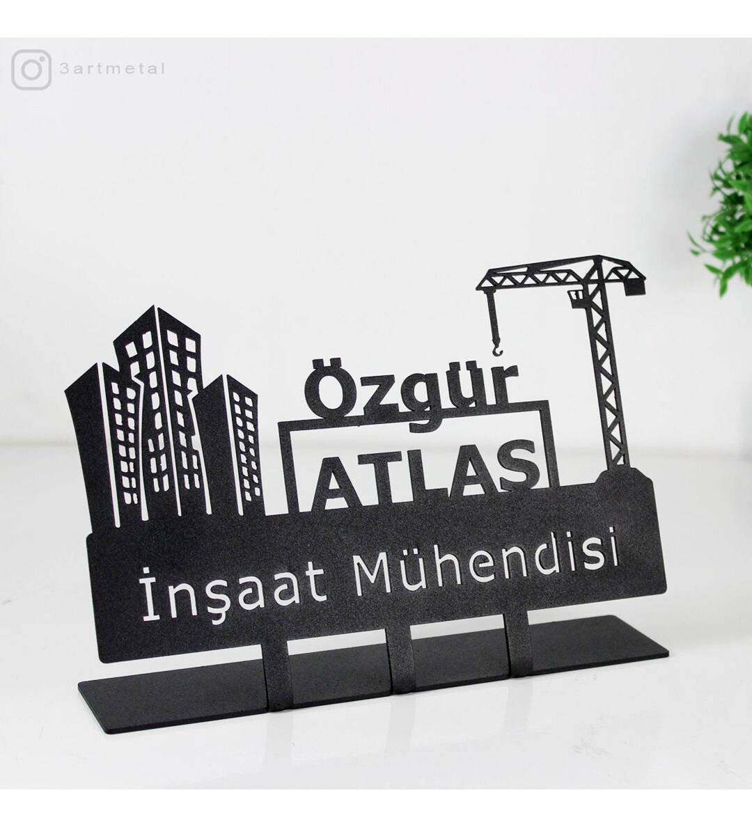 Civil Engineer Desktop Name Holder - Personalized Metal Table Nameplate ...