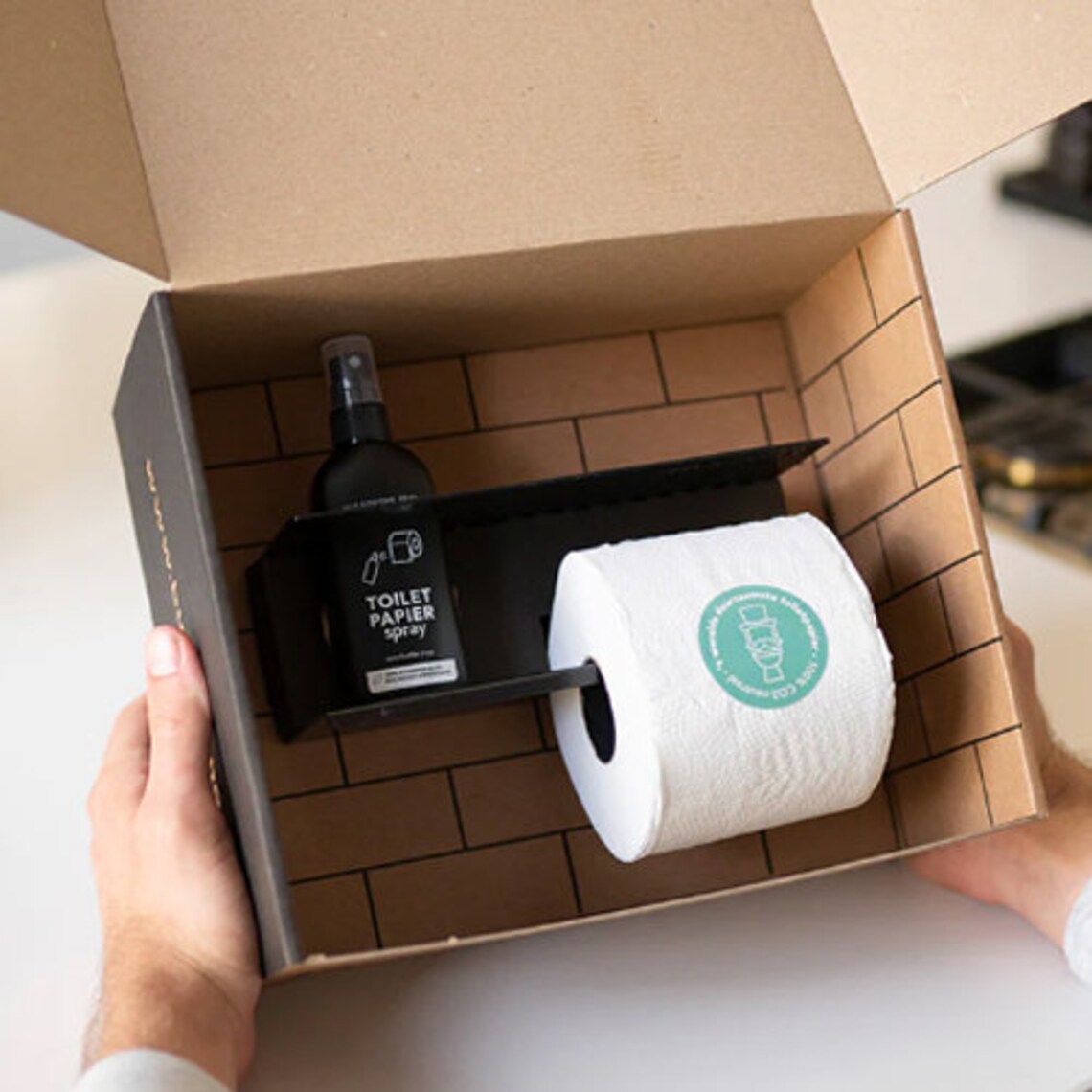 Metal Toilet Paper Holder With Shelf, Bathroom Roll Hanger, Wall ...