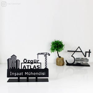 Civil Engineer Desktop Name Holder - Personalized Metal Table Nameplate ...