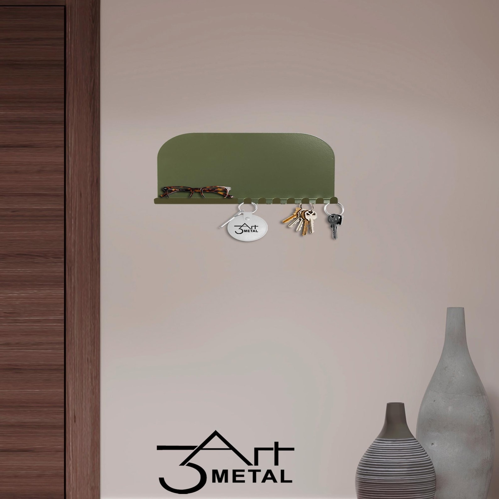 Modern Metal Wall Shelf: Entryway Key Holder & Coat Rack - Etsy