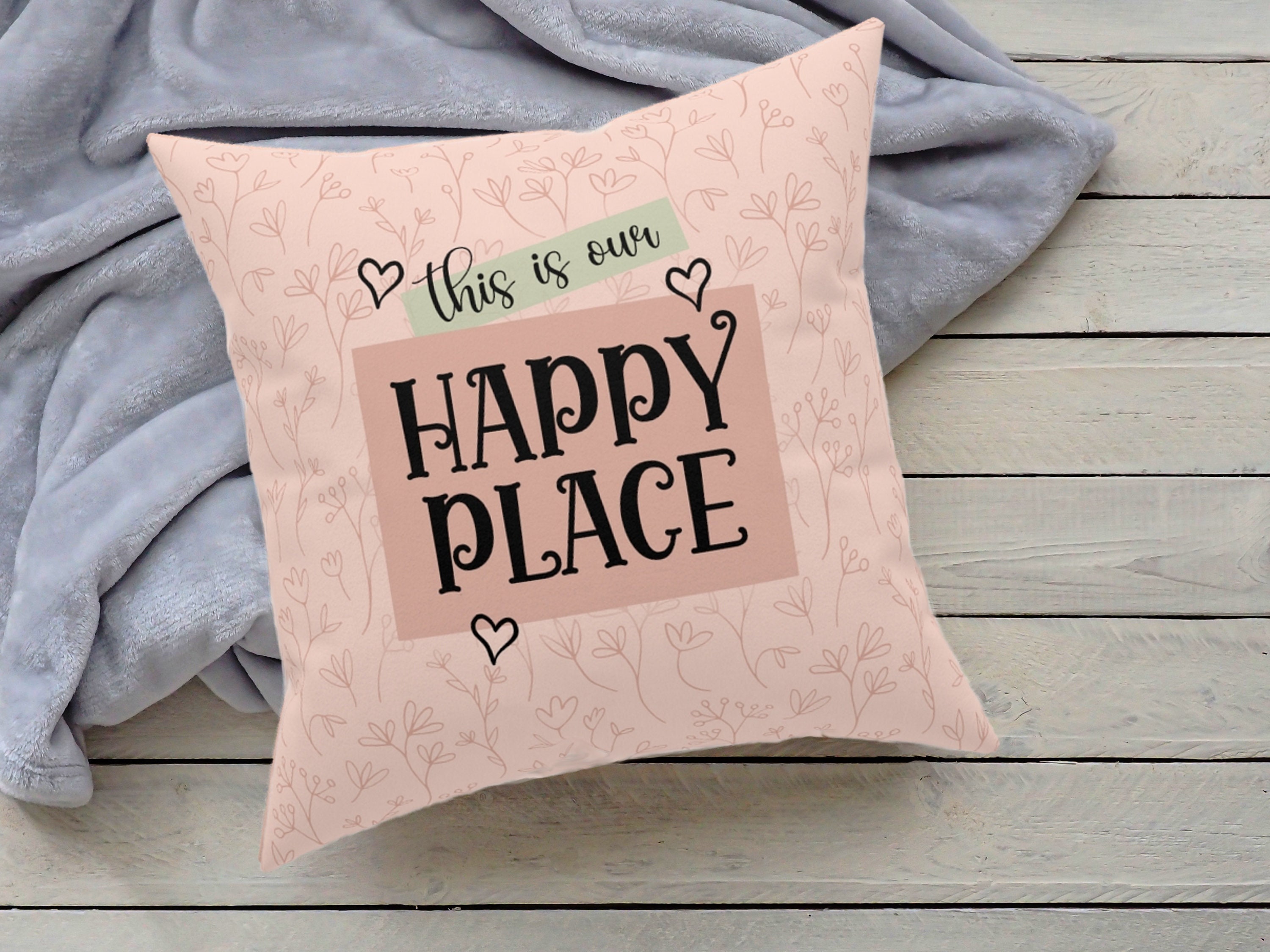 This is Our Happy Place Pillow | Romantic Saying | Master Bedroom Throw ...
