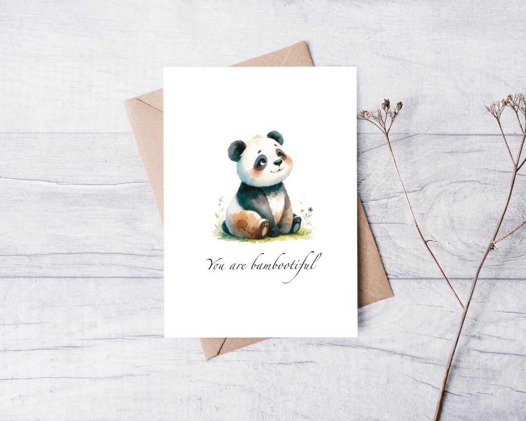 Free Custom Text , Panda Card for Birthday, Thank You, Wedding ...