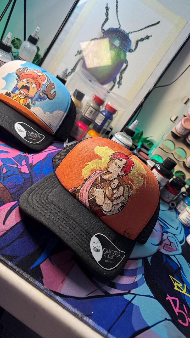 Handpainted Gaara Trucker Hat – Naruto Anime Gift | Sand Village Hat - Etsy
