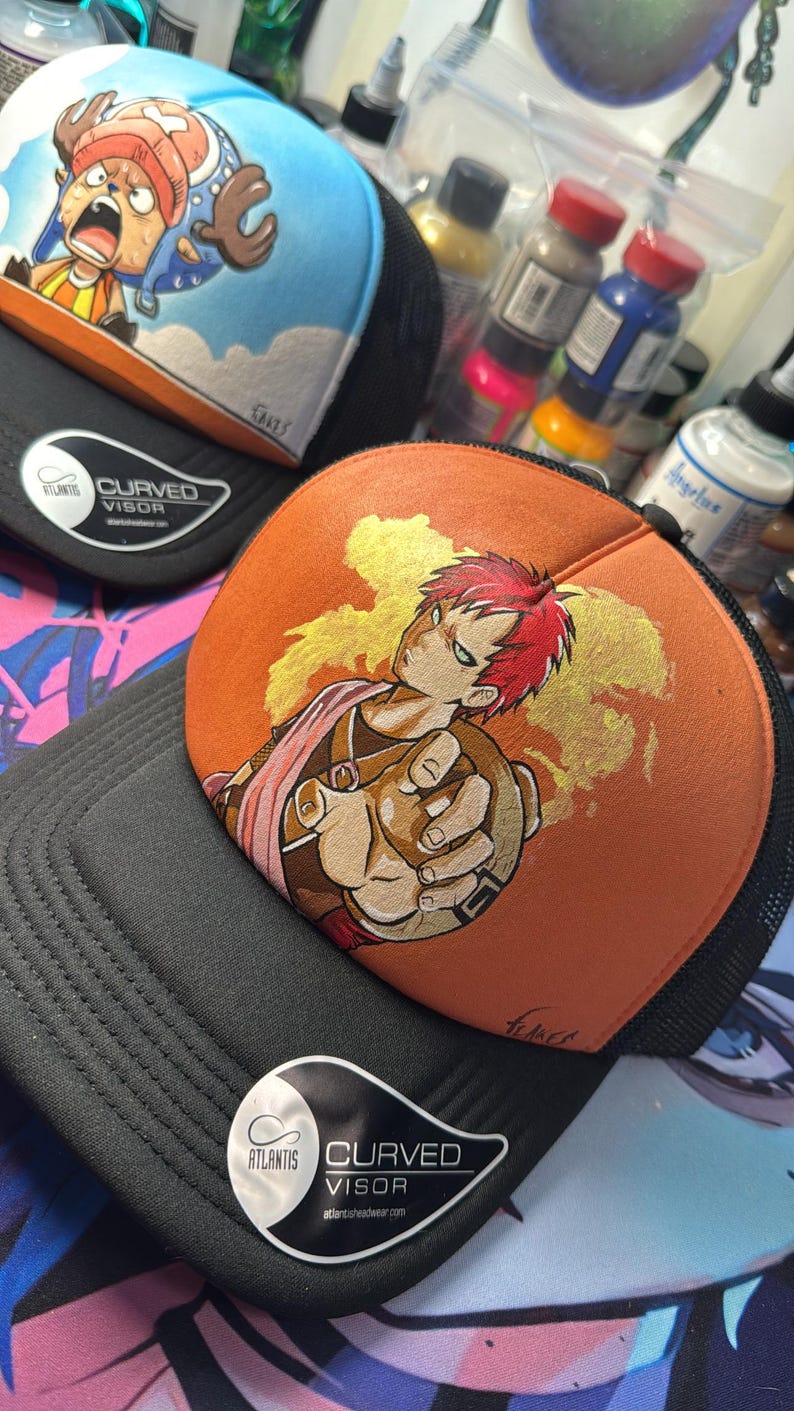 Handpainted Gaara Trucker Hat – Naruto Anime Gift | Sand Village Hat - Etsy