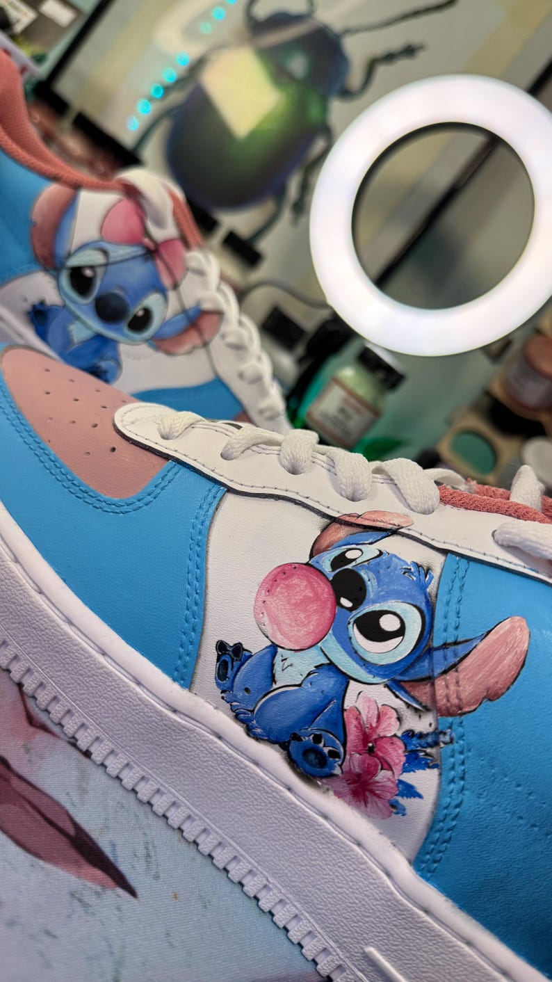 Stitch Inspired Custom AF1 | Hand-painted Nike Sneakers | Cute ...