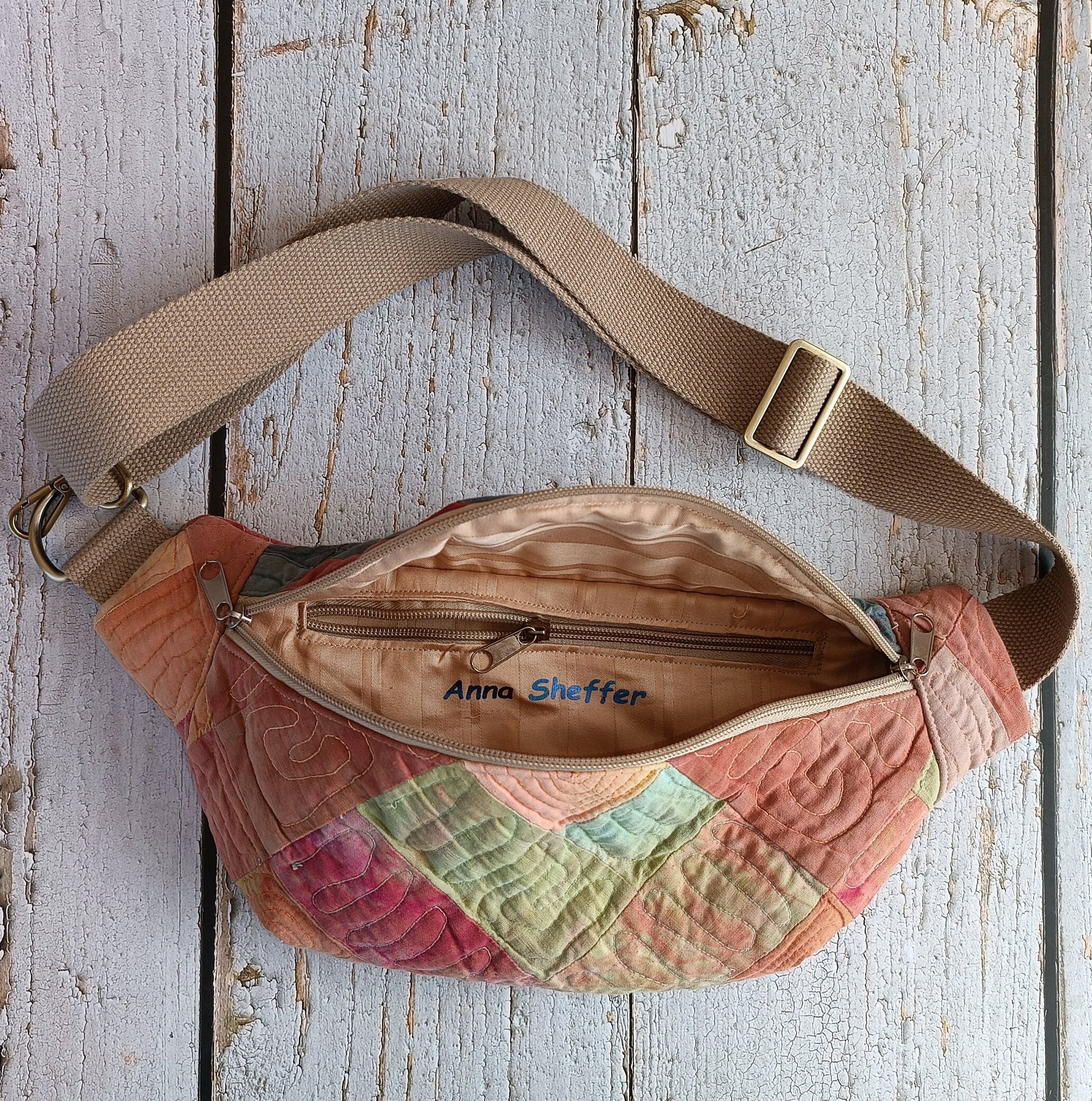 Hip or Crossbody Fanny Pack, Belt Bag, One of a Kind Old Quilted ...