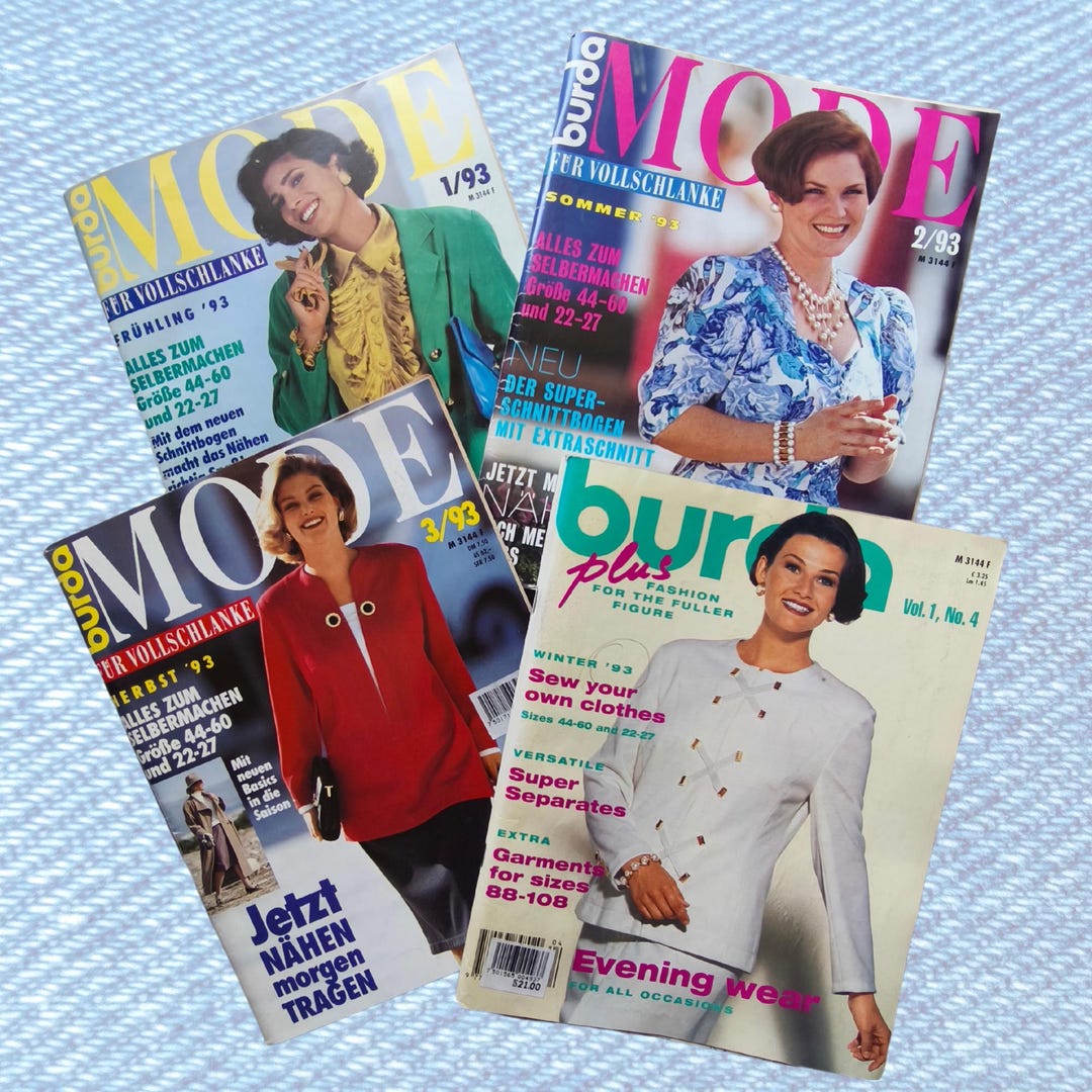 Vintage 1993 Burda Plus Magazines (set of 4) – Full-figure Sewing ...