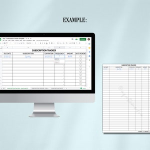 Subscription Tracker Template Printable Subscription Tracker Monthly ...