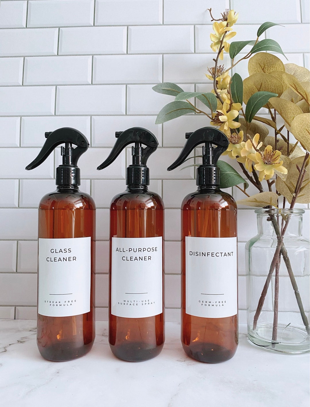 Set of 3 Amber Disinfectant All Purpose Cleaner and Glass - Etsy