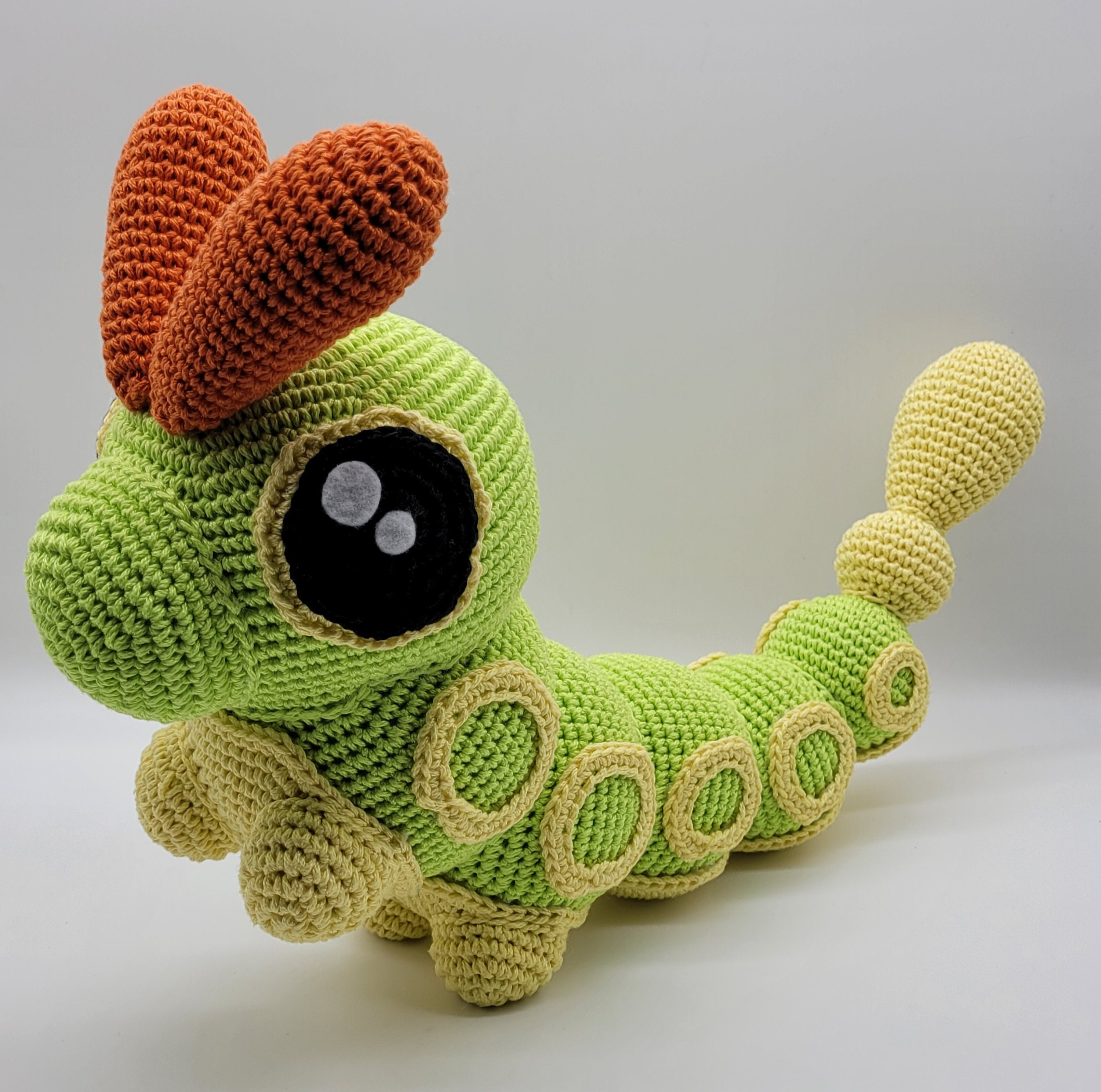 Large Collectable Crochet Caterpie Plushie | Amigurumi Caterpie ...