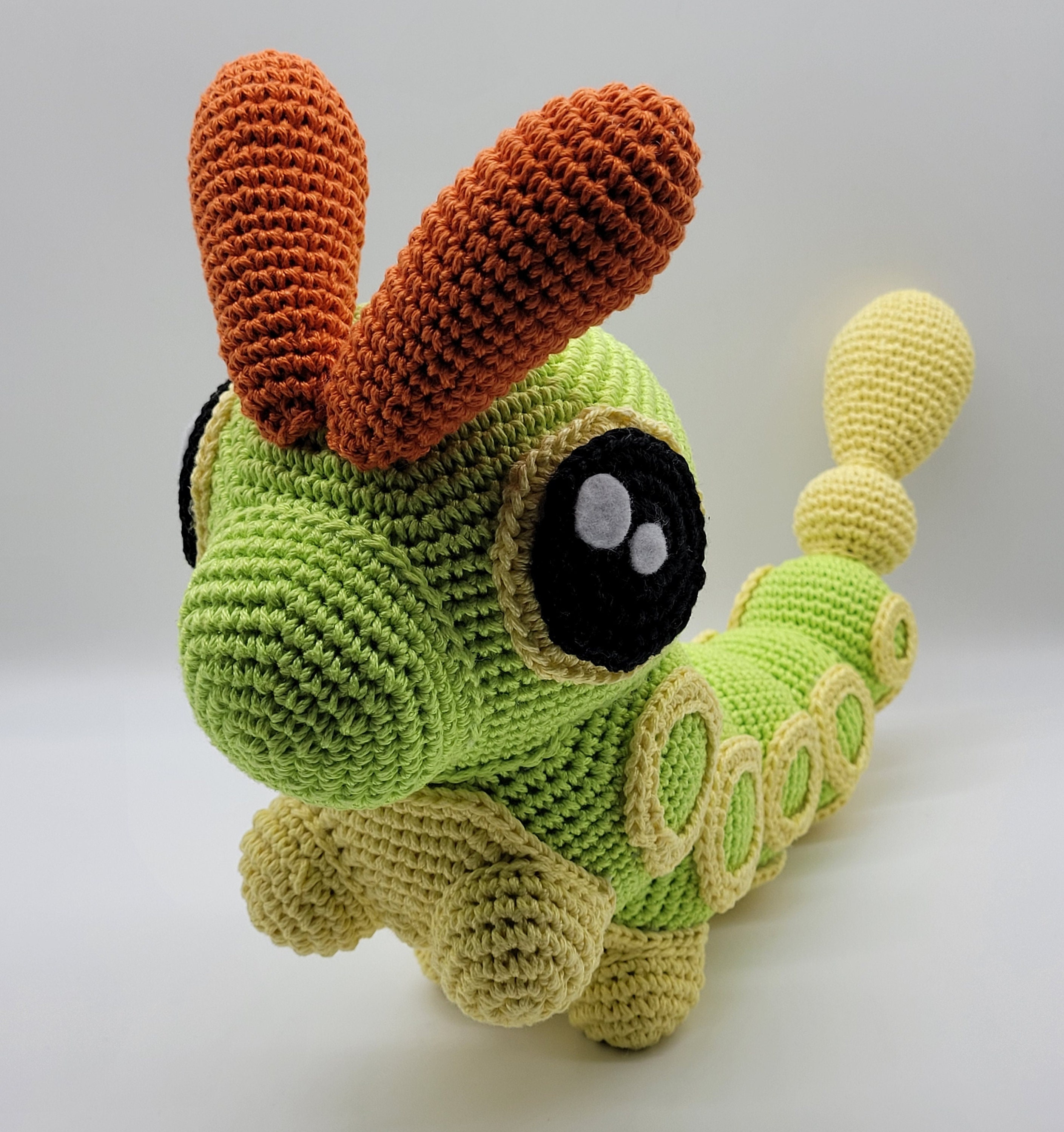Large Collectable Crochet Caterpie Plushie | Amigurumi Caterpie ...