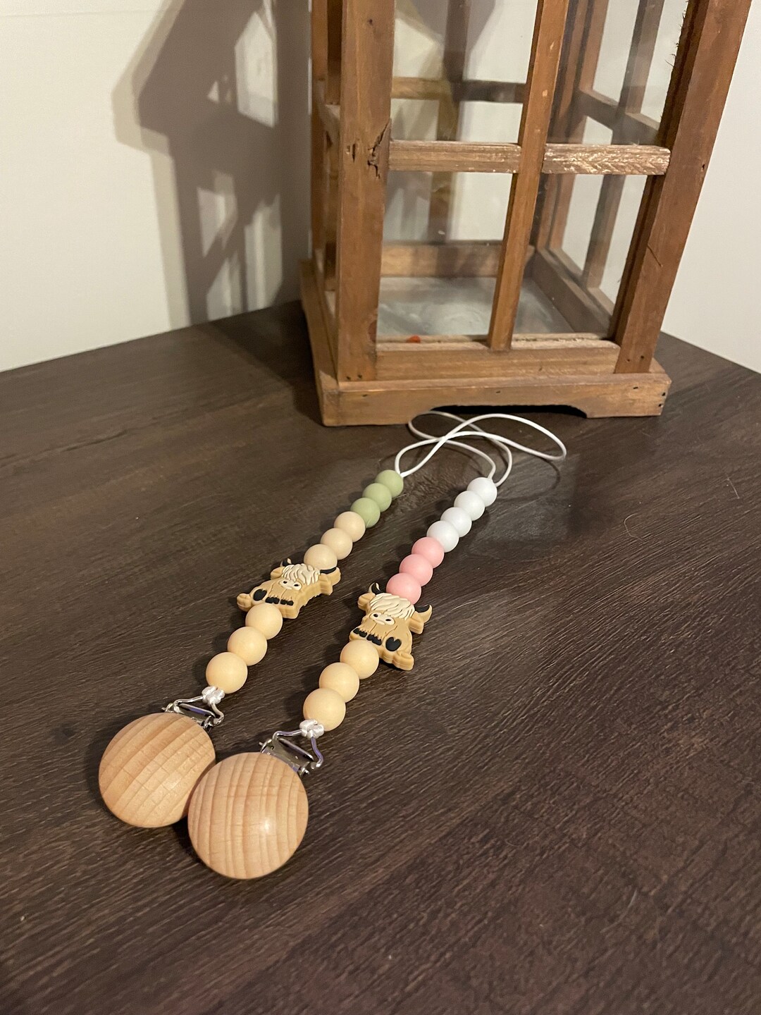 Highland Cow Pacifier Clip for Baby Boy and Girl, Silicone Pacifier ...