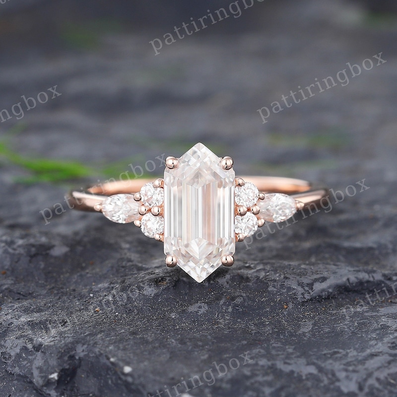 Hexagon Engagement Ring - Etsy