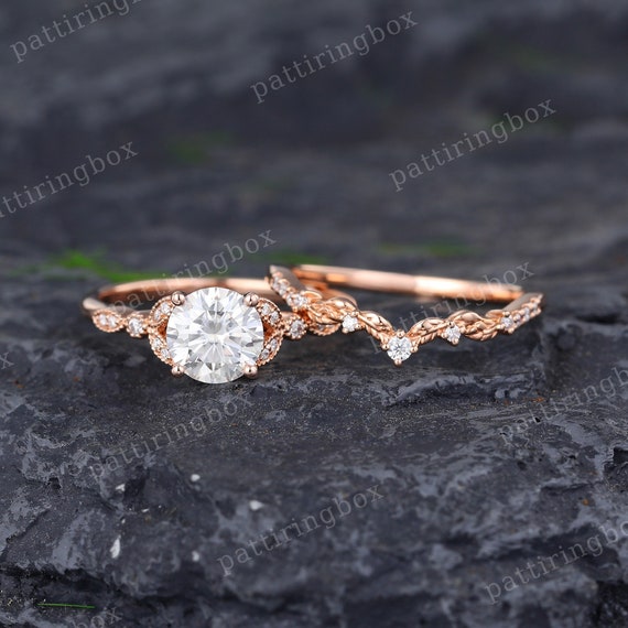 Rose gold engagement ring etsy store