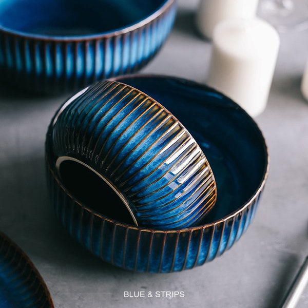 Blue Ceramic Bowls - Etsy