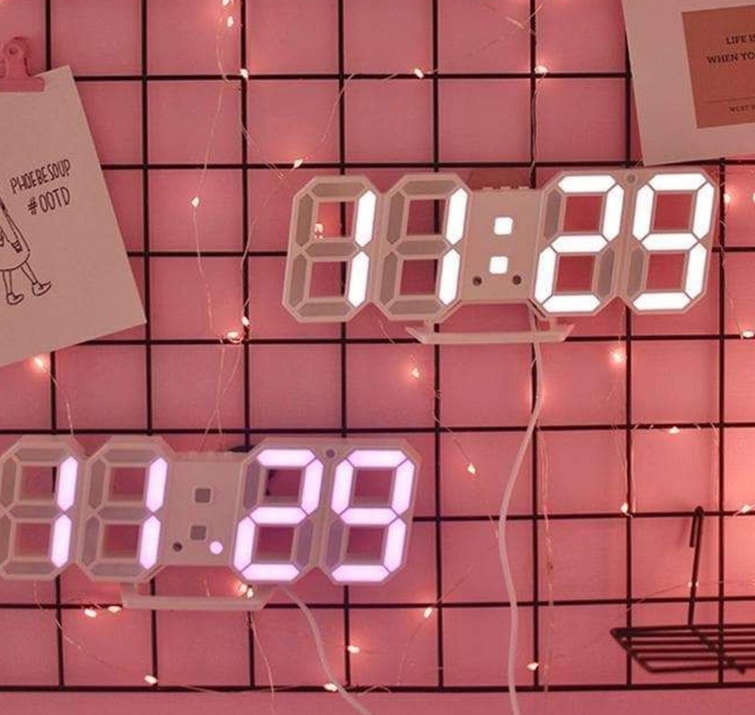 3D LED Wall and Desk Digital Clock Digital Clock Aesthetic - Etsy Australia