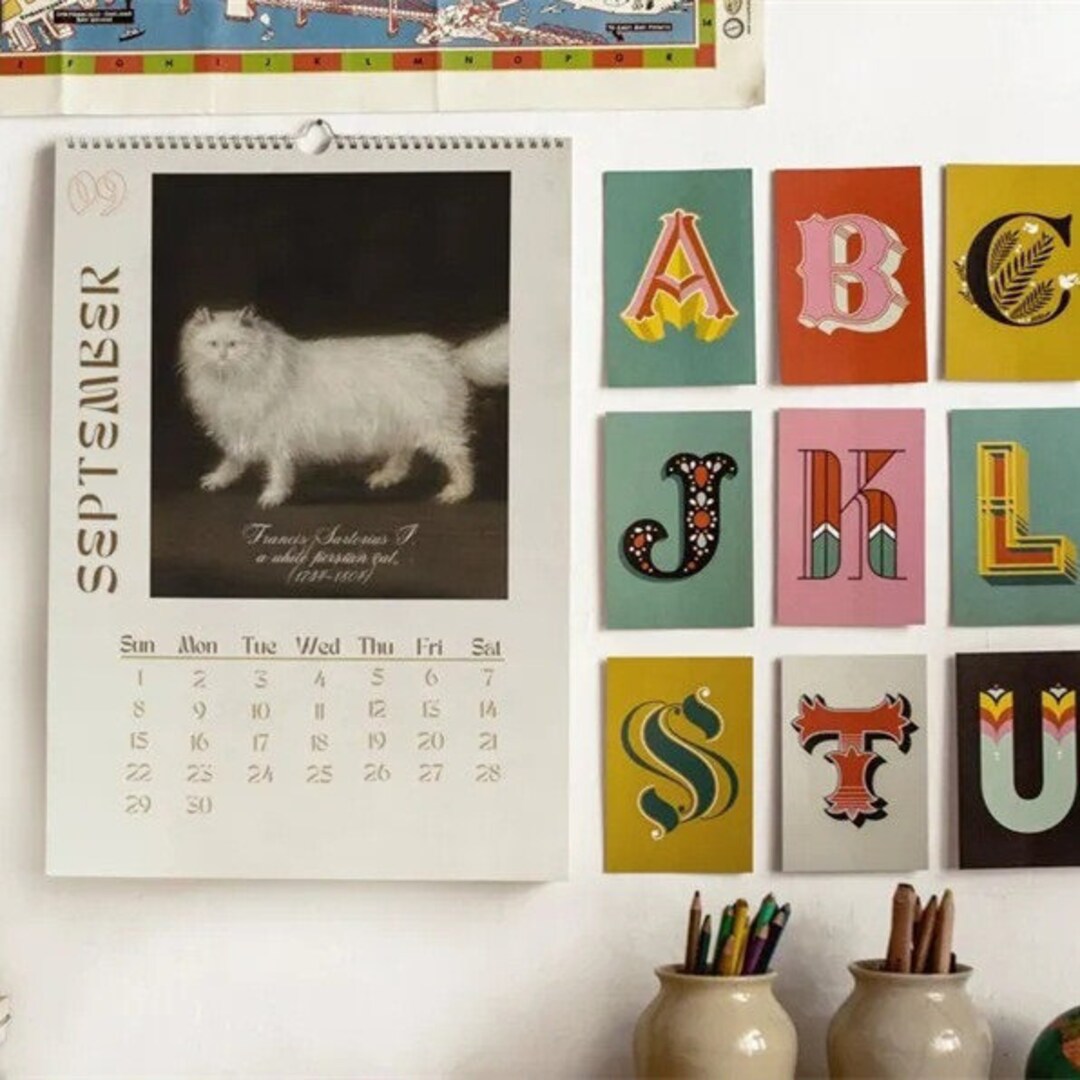 2024 Calendar, Cat Wall Calendar for New Years, 2024 Daily Planner ...