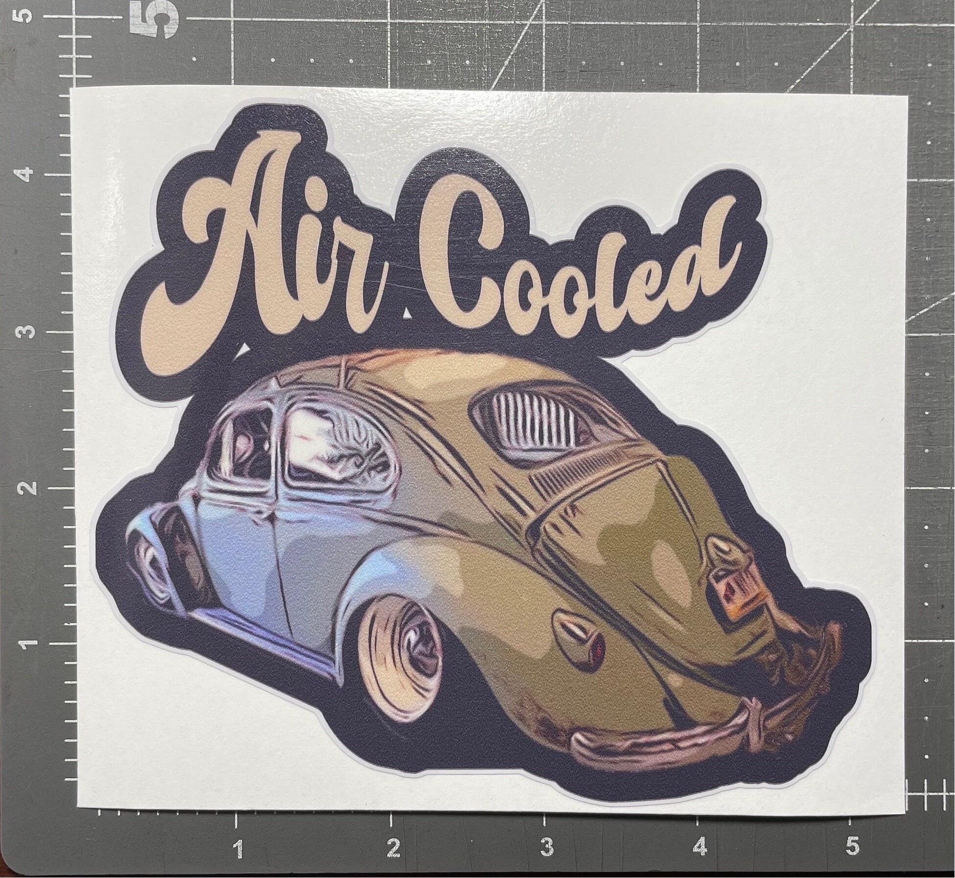 Retro Style Aircooled Veedub Beetle Decal Bumper Sticker Bug Vee Dub ...