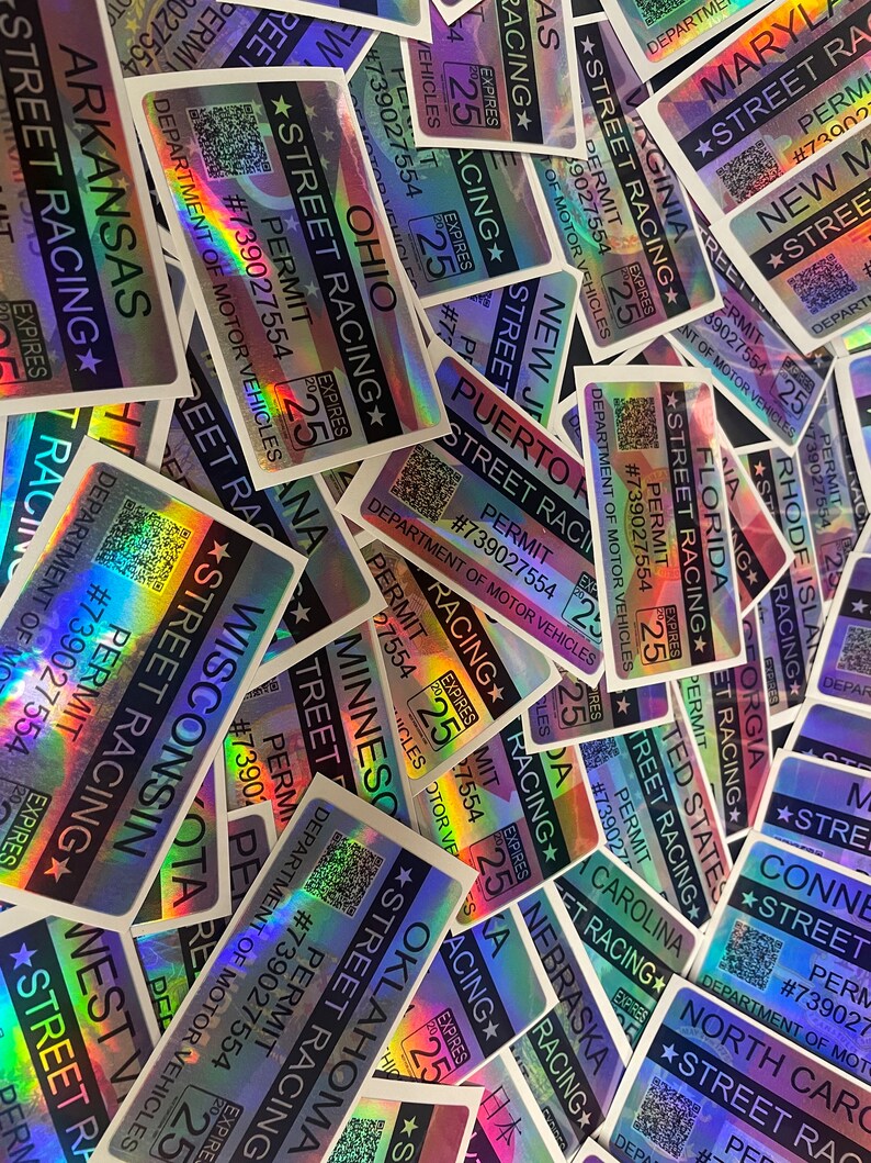 Street Racing Permit Car Truck Window Sticker Drag Racing Stickers ...