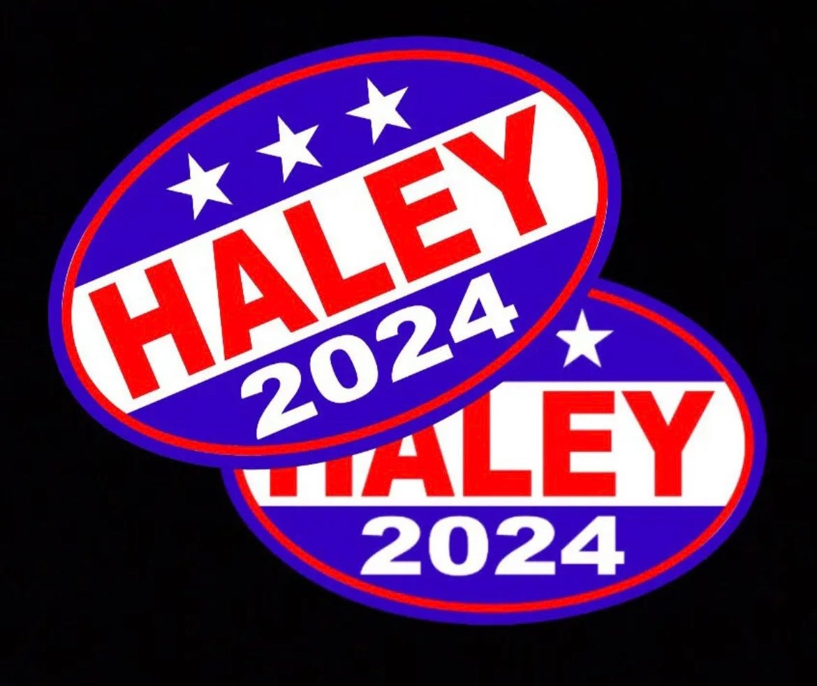 Pair Oval Car Decals , Nikki Haley 2024 President 5” Bumper Sticker - Etsy