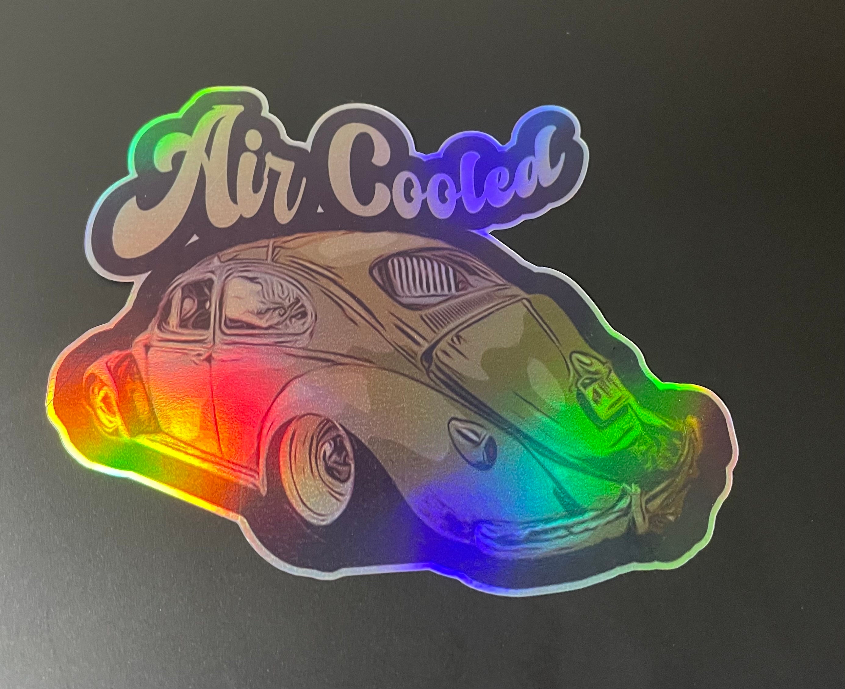 Retro Style Holographic Aircooled Veedub Beetle Decal Bumper Sticker ...