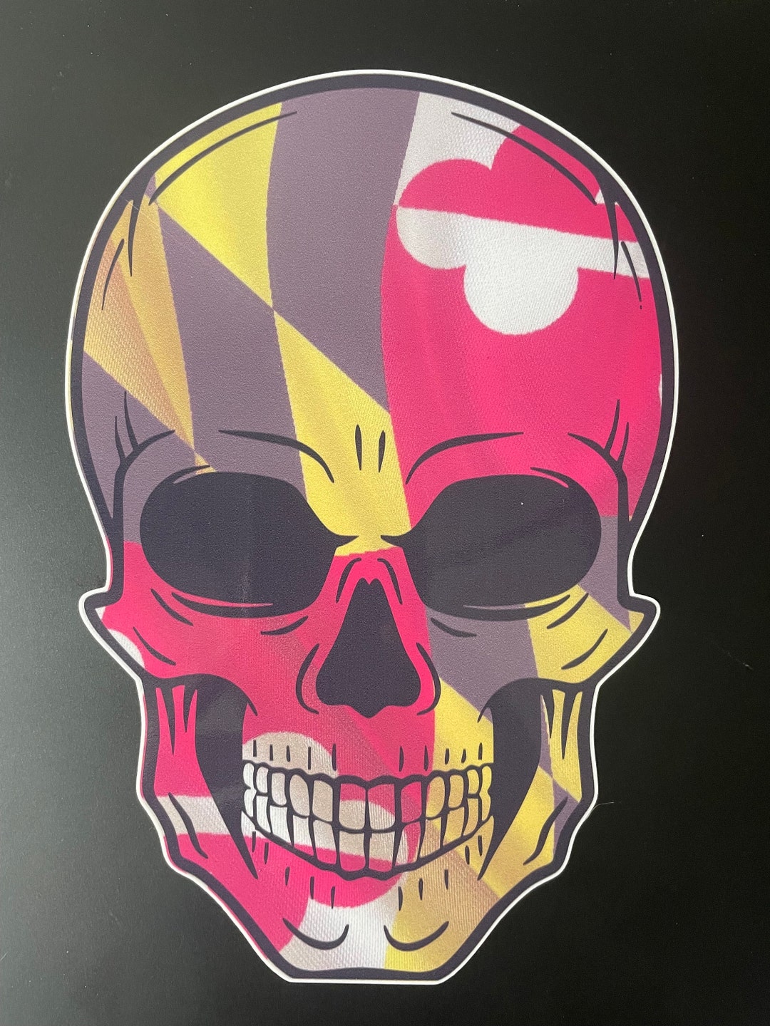Maryland State Flag Skull Bumper Sticker Decal Chesapeake Bay Usa - Etsy