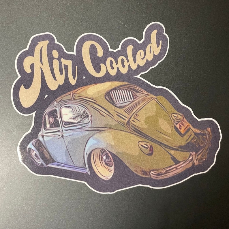 Retro Style Aircooled Veedub Beetle Decal Bumper Sticker Bug Vee Dub ...