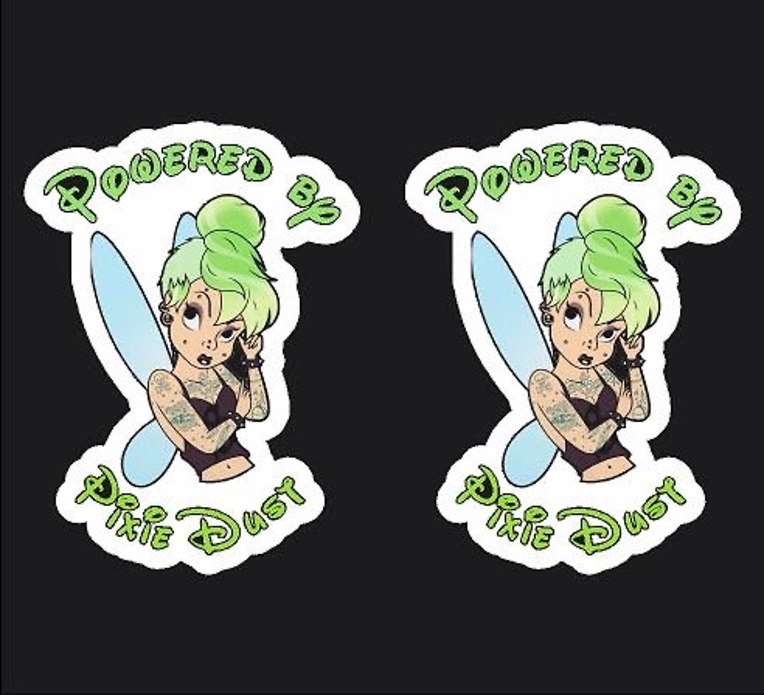 Pair X2 Powered by Pixie Dust Decal Pixie Tinkerbell Printed Decal ...