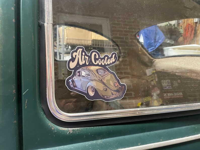 Retro Style Aircooled Veedub Beetle Decal Bumper Sticker Bug Vee Dub ...
