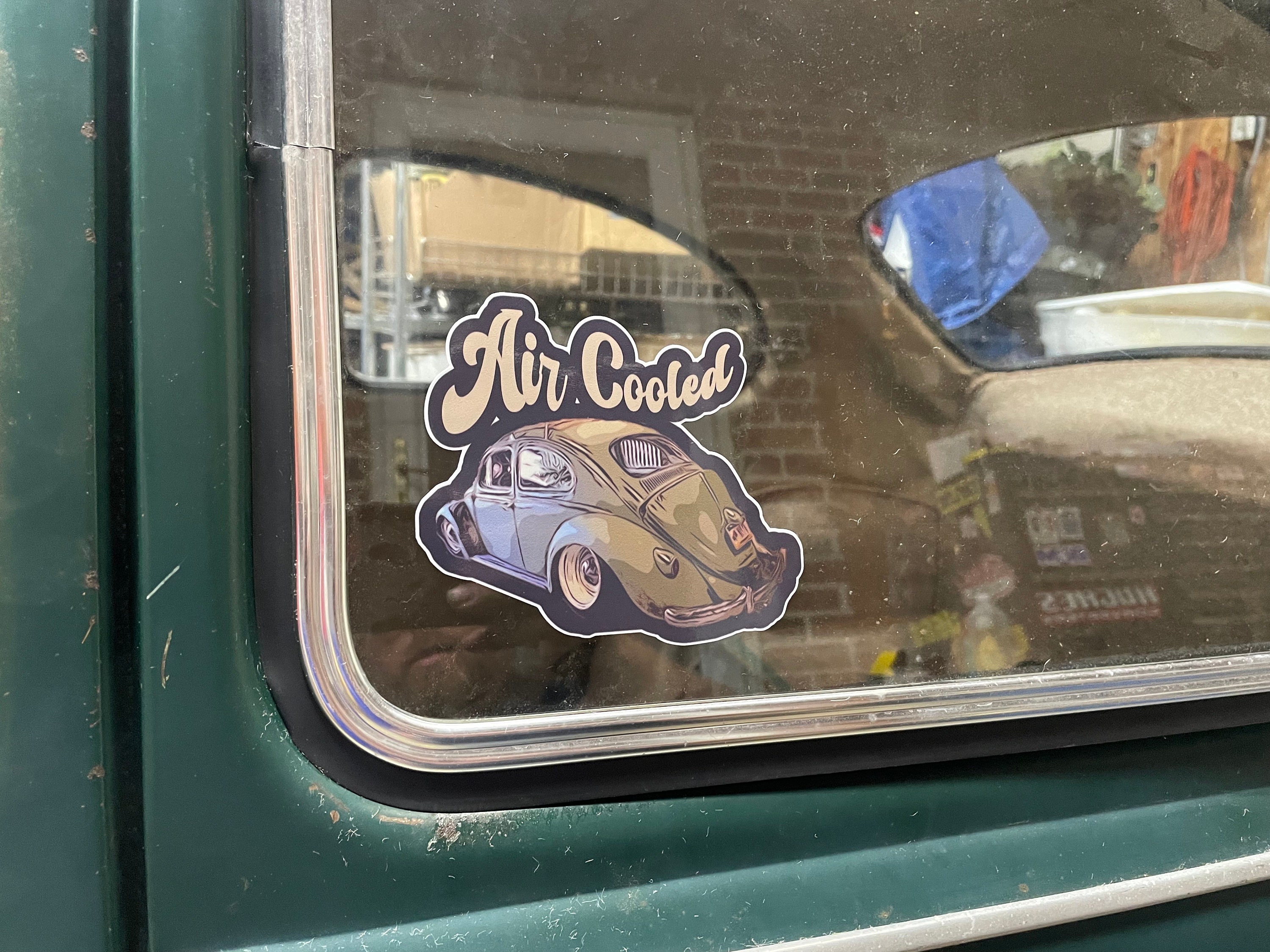 Retro Style Aircooled Veedub Beetle Decal Bumper Sticker Bug Vee Dub ...