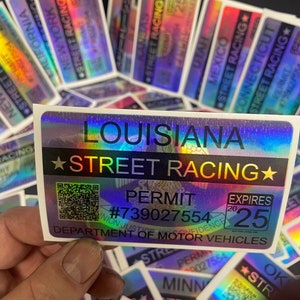 Street Racing Permit Car Truck Window Sticker Drag Racing Stickers ...