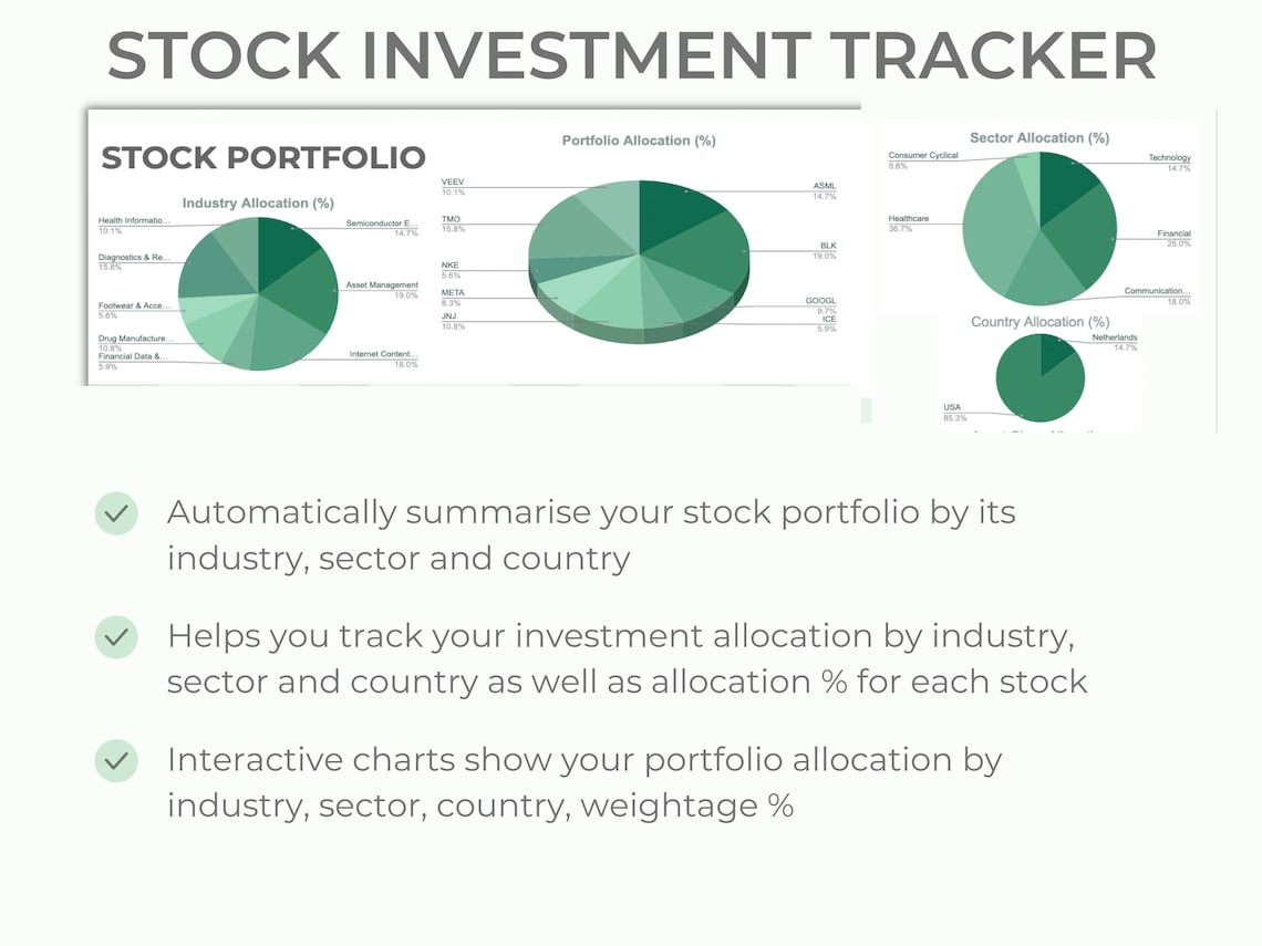 Stock Investment Portfolio Tracker | Google Sheets - Etsy