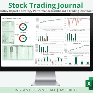 Stock Trading Journal Trading Dashboard Trade Analysis - Etsy