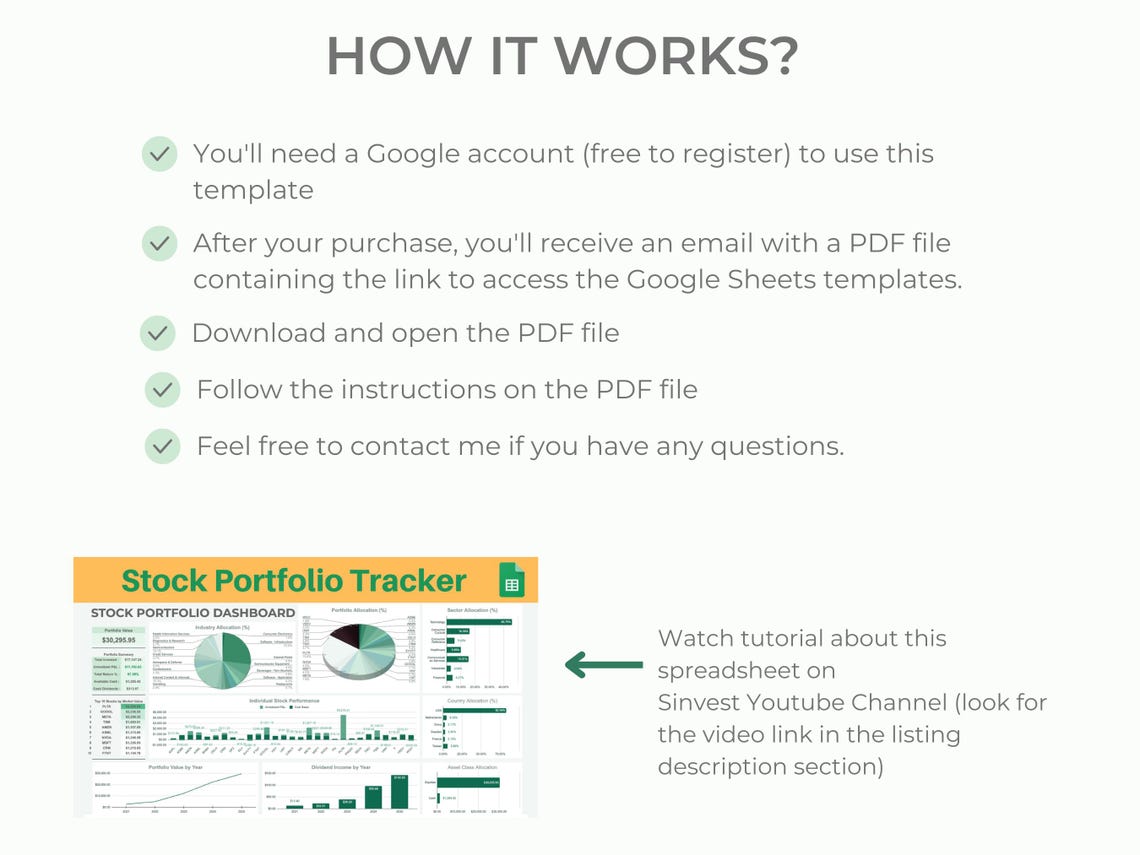Stock Investment Portfolio Tracker | Google Sheets - Etsy
