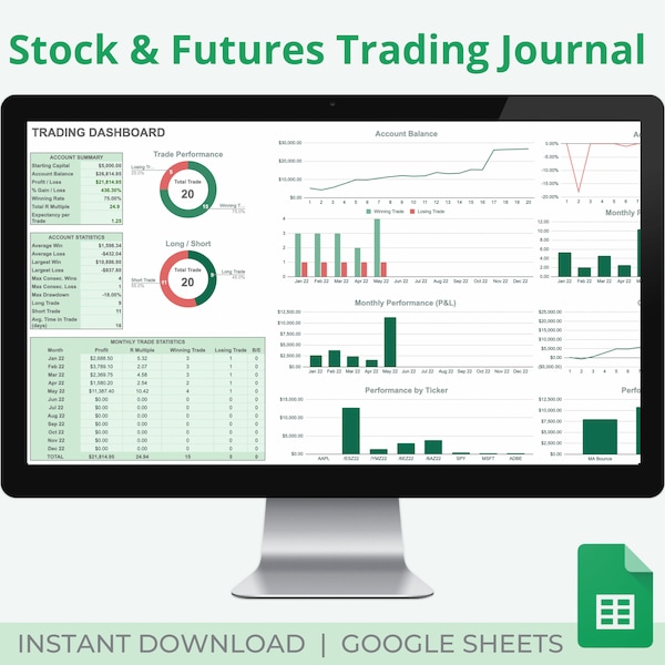 Google Sheets Trading Journal - Etsy