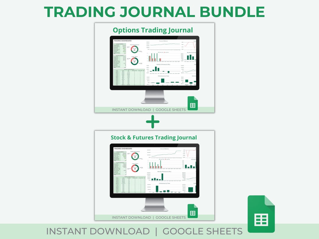 BUNDLE Stock & Futures Trading Journal + Options Trading Journal ...