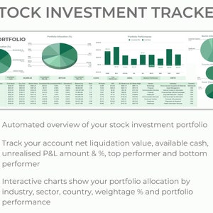 Stock Investment Portfolio Tracker | Google Sheets - Etsy