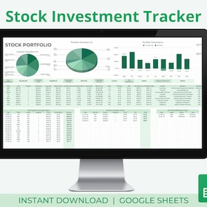 Stock Investment Portfolio Tracker Google Sheets - Etsy