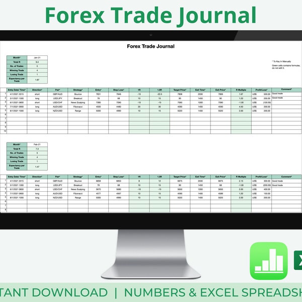 Excel Trading Journal - Etsy