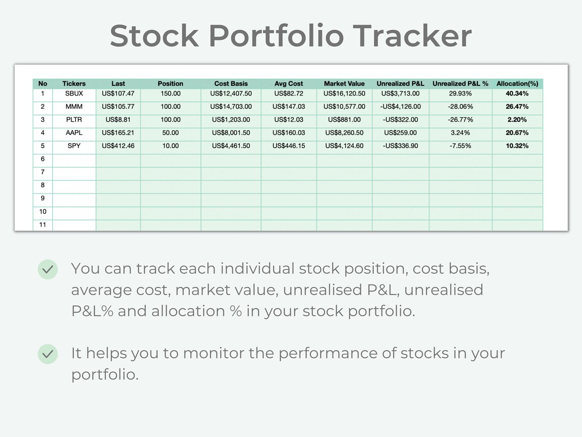 Options Trading Journal + Stocks Portfolio Tracker (excel & Numbers ...