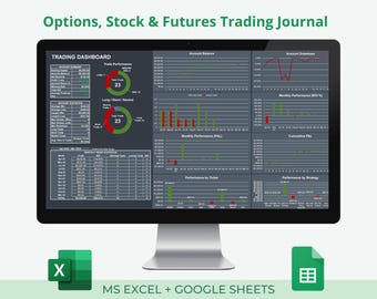 Google Sheets Trading Journal, Dark Mode Spreadsheet Trading, Crypto ...