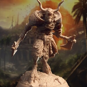D&D Noble Minotaur Barbarian RPG Model Hannes Vyrios Noble Minotaur ...