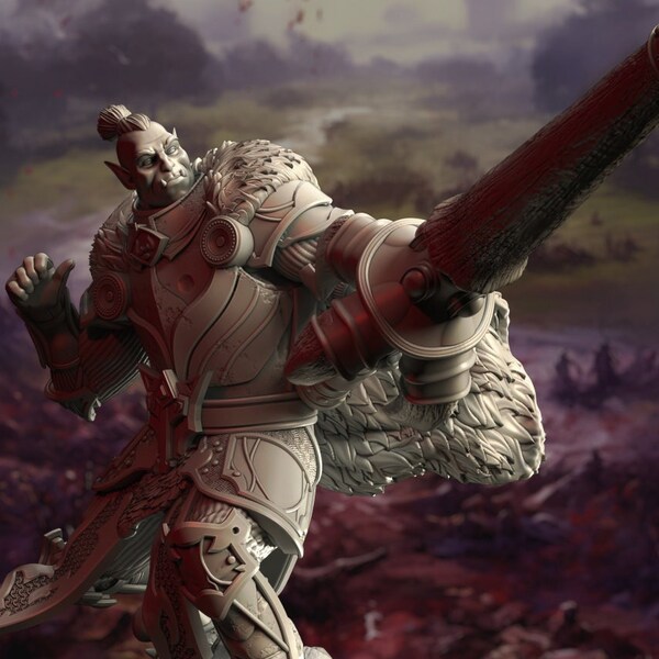 D&D Orc Tribal Basher RPG Model Bruz the Basher Second in Charge by DM ...